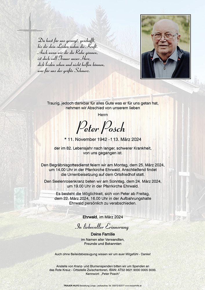Peter Posch - Bestattung LONGO