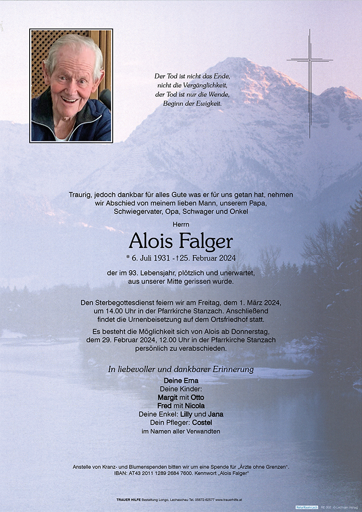 Alois Falger - Bestattung LONGO