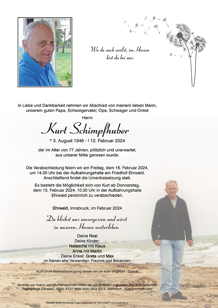 Kurt Schimpfhuber - Bestattung LONGO