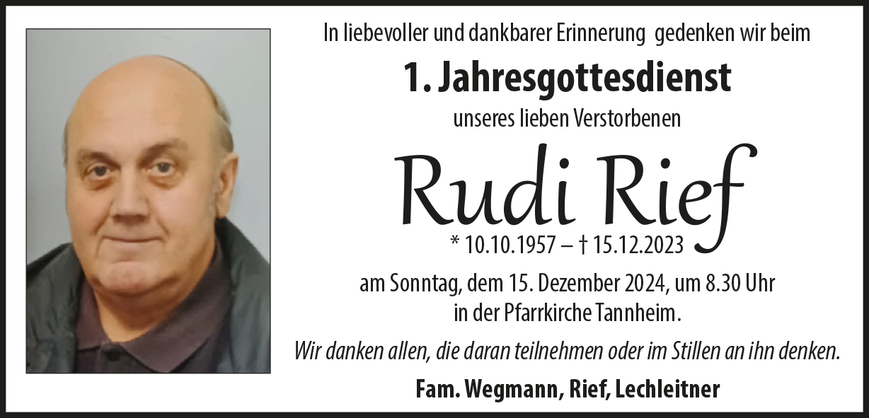 Rudolf Rief - Bestattung LONGO