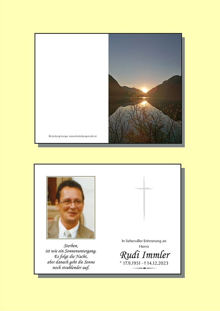 Rudolf Immler - Bestattung LONGO