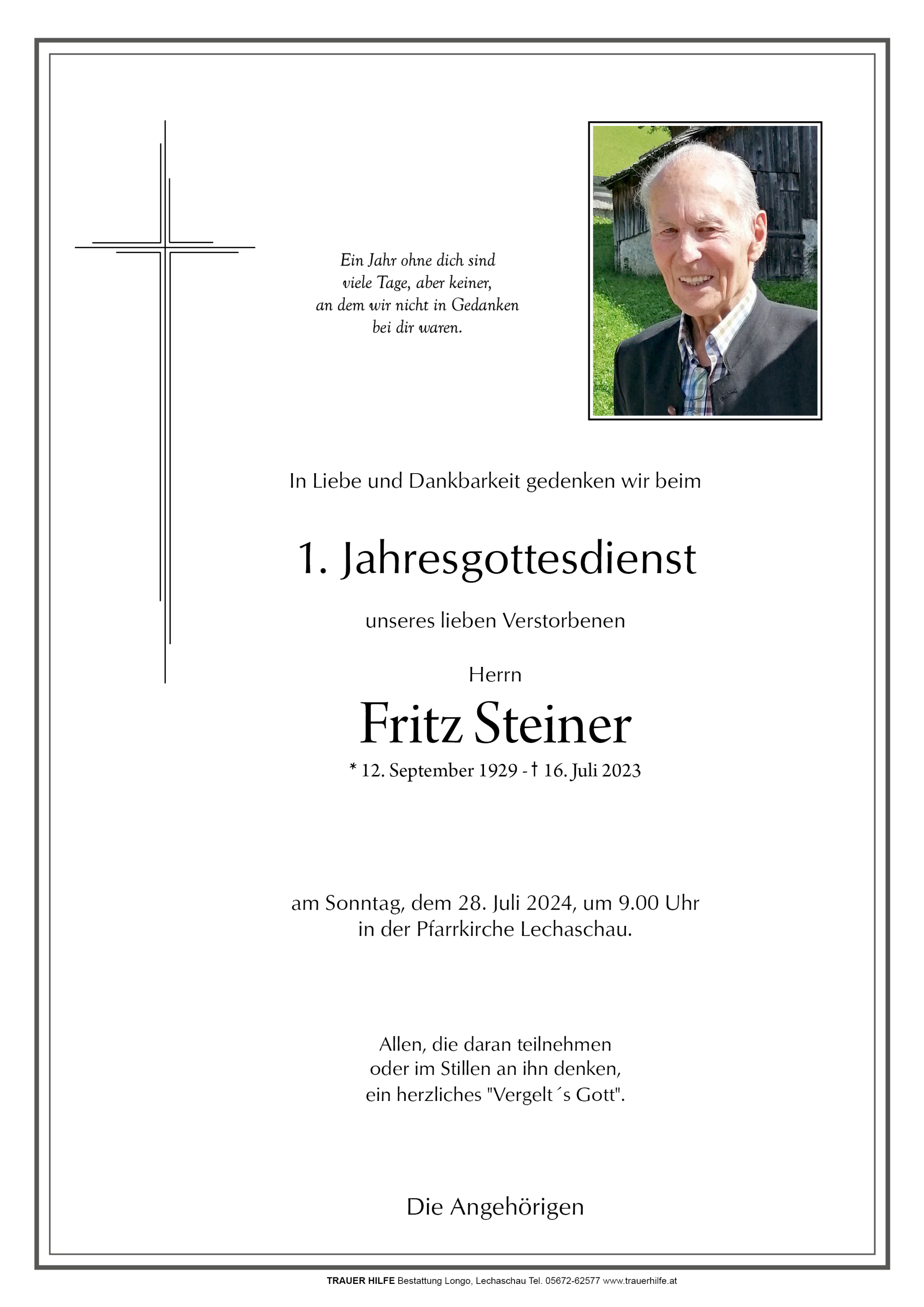 Fritz Steiner - Bestattung LONGO