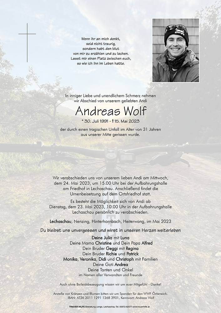 Andreas Wolf - Bestattung LONGO
