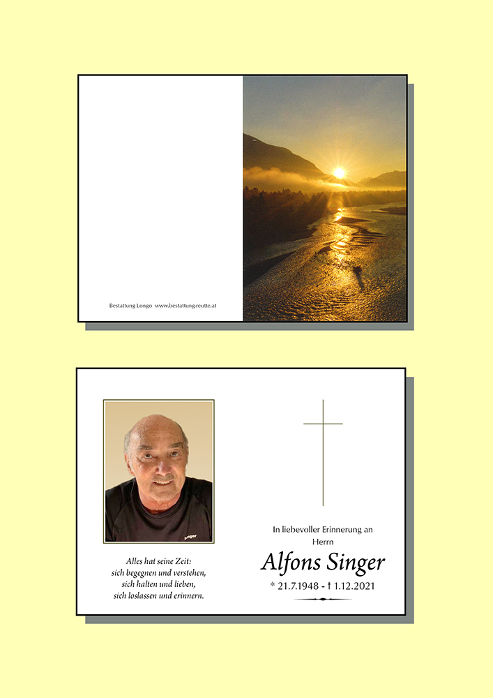 Alfons Singer - Bestattung LONGO