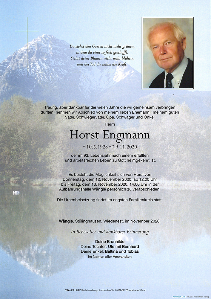 Horst Engmann - Bestattung LONGO