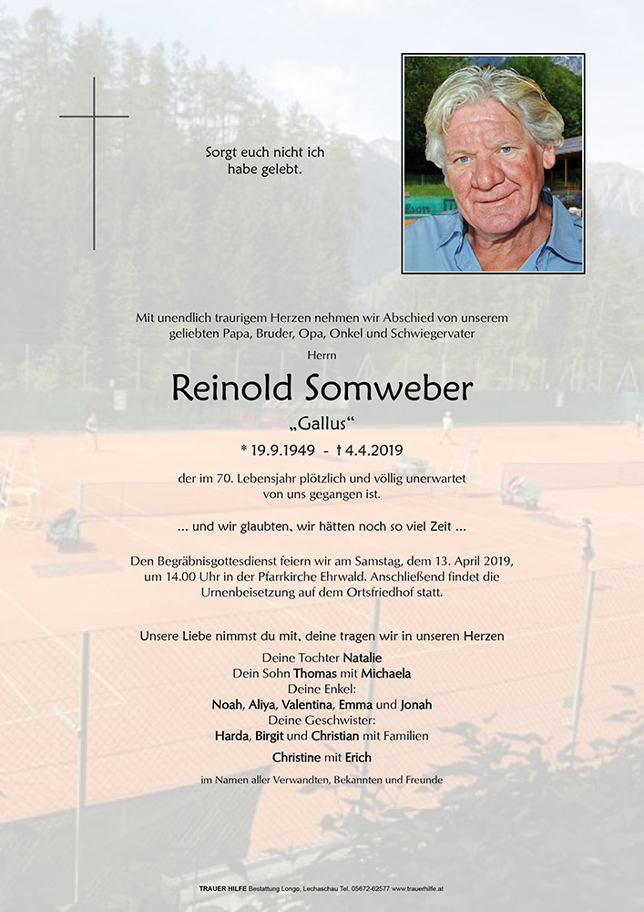 Reinold Somweber - Bestattung LONGO