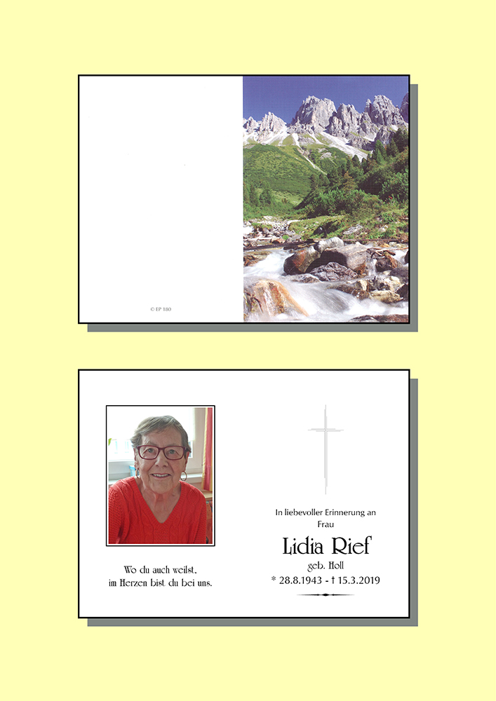 Lidia Rief - Bestattung LONGO
