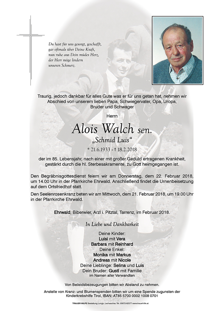 Alois Walch - Bestattung LONGO