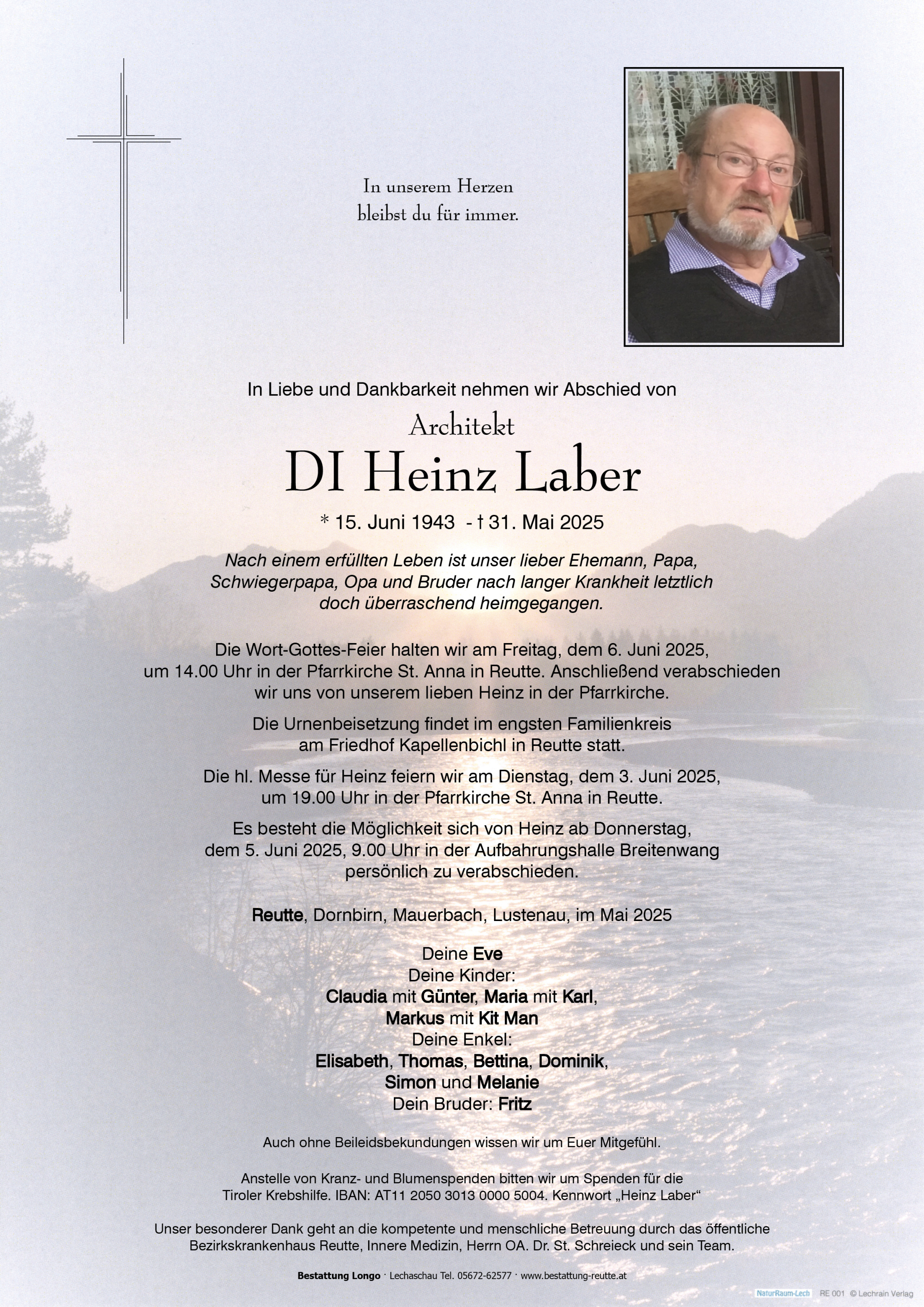 DI Heinz Laber - Bestattung LONGO