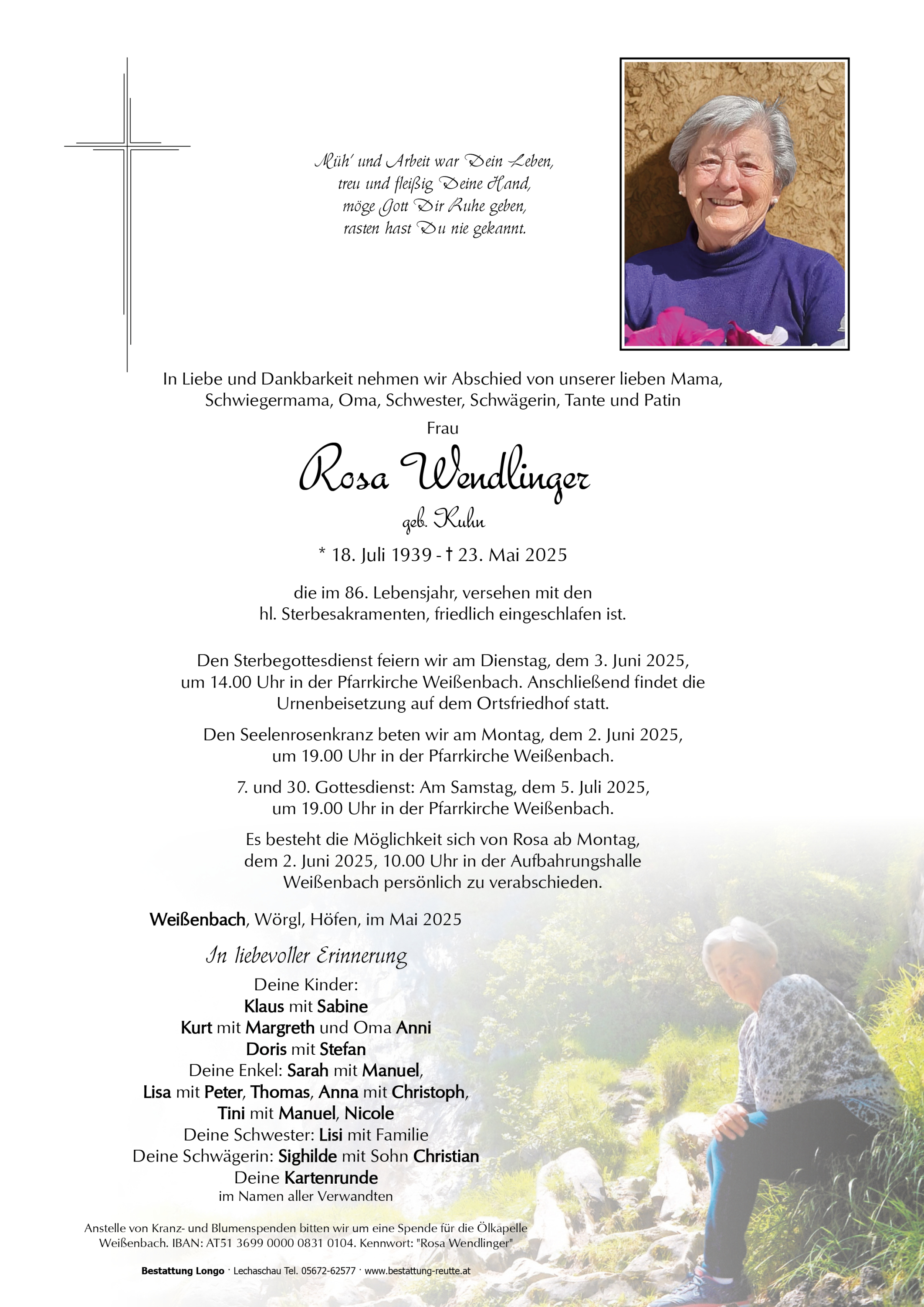Rosa Wendlinger - Bestattung LONGO