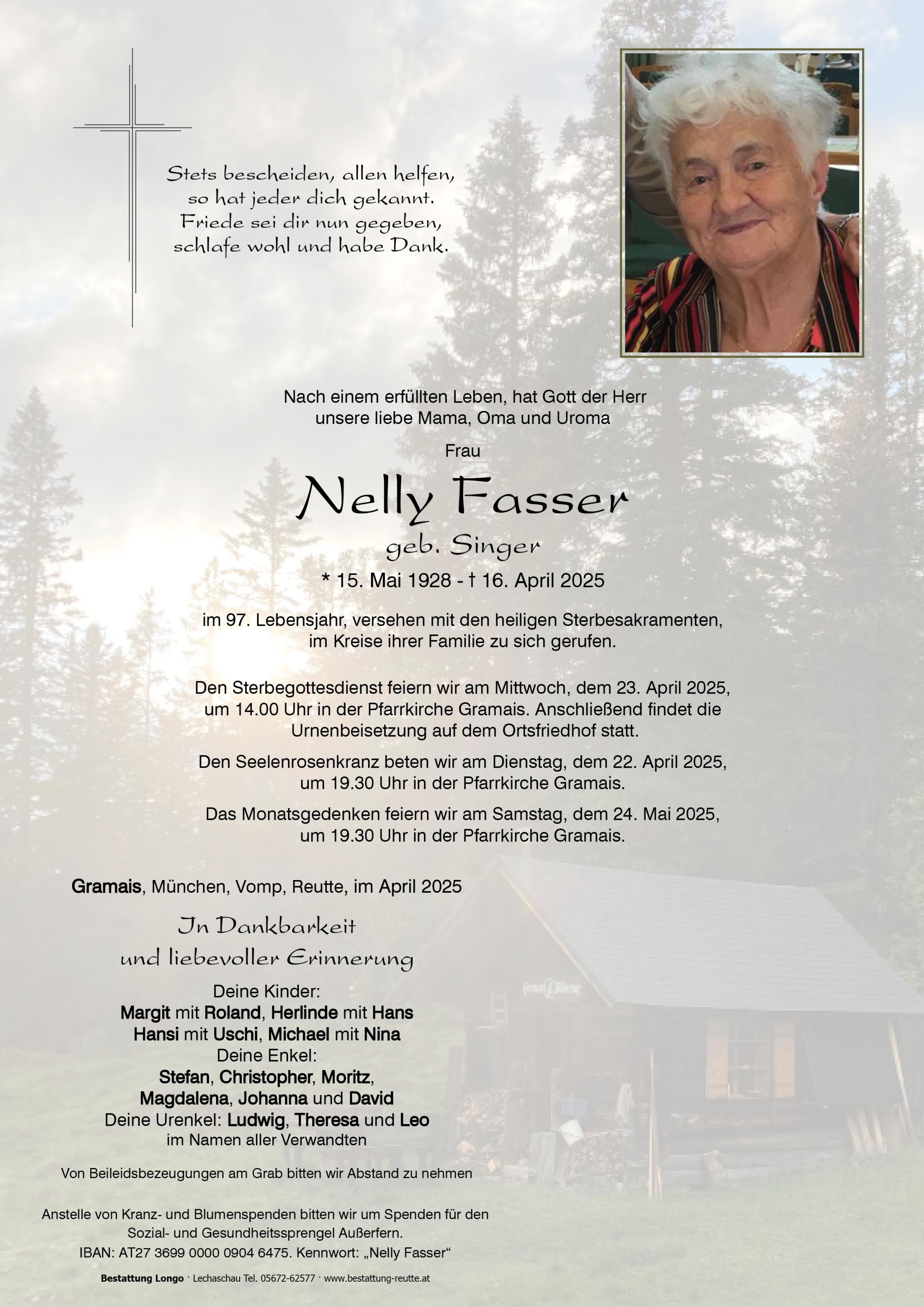 Nelly Fasser - Bestattung LONGO