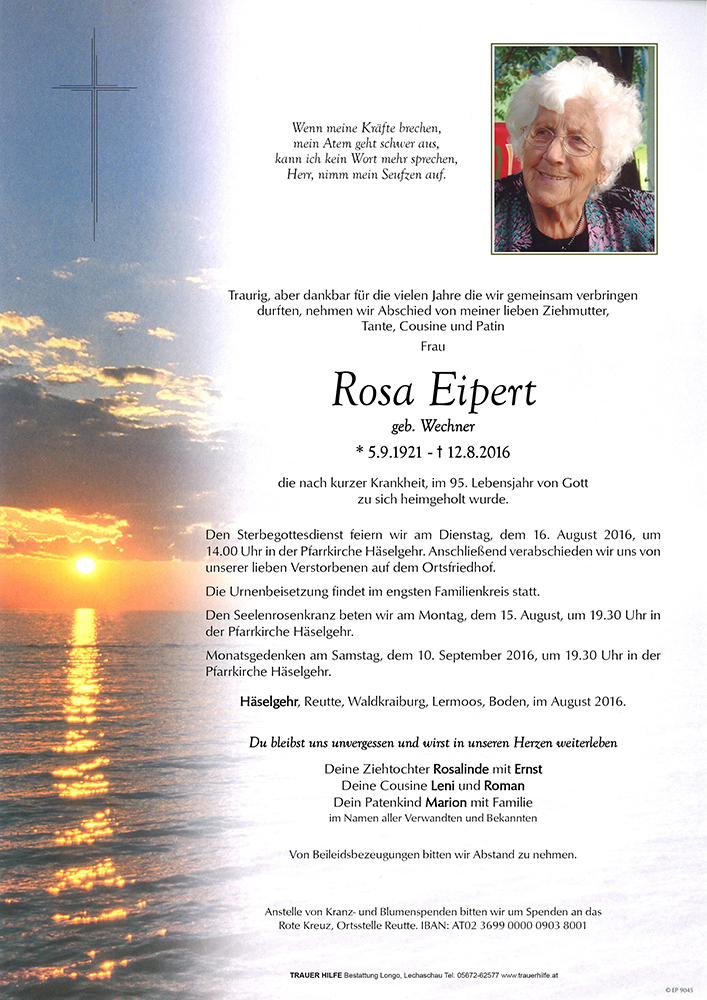 Rosa Eipert - Bestattung LONGO