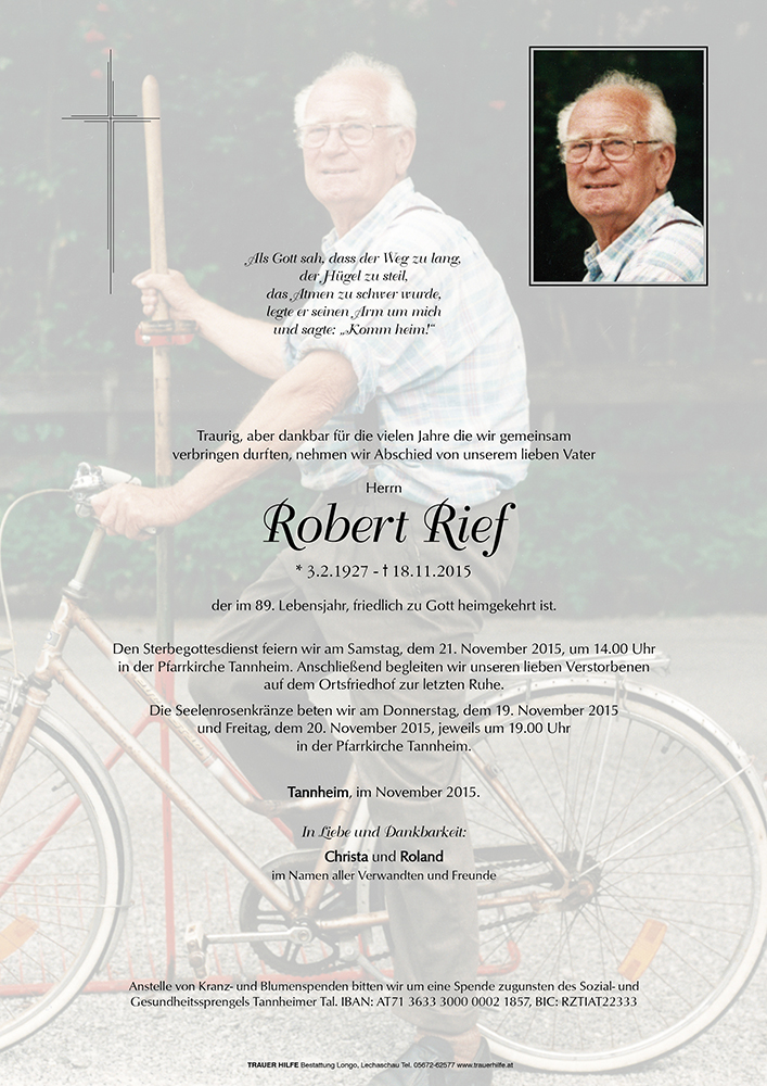 Robert Rief - Bestattung LONGO