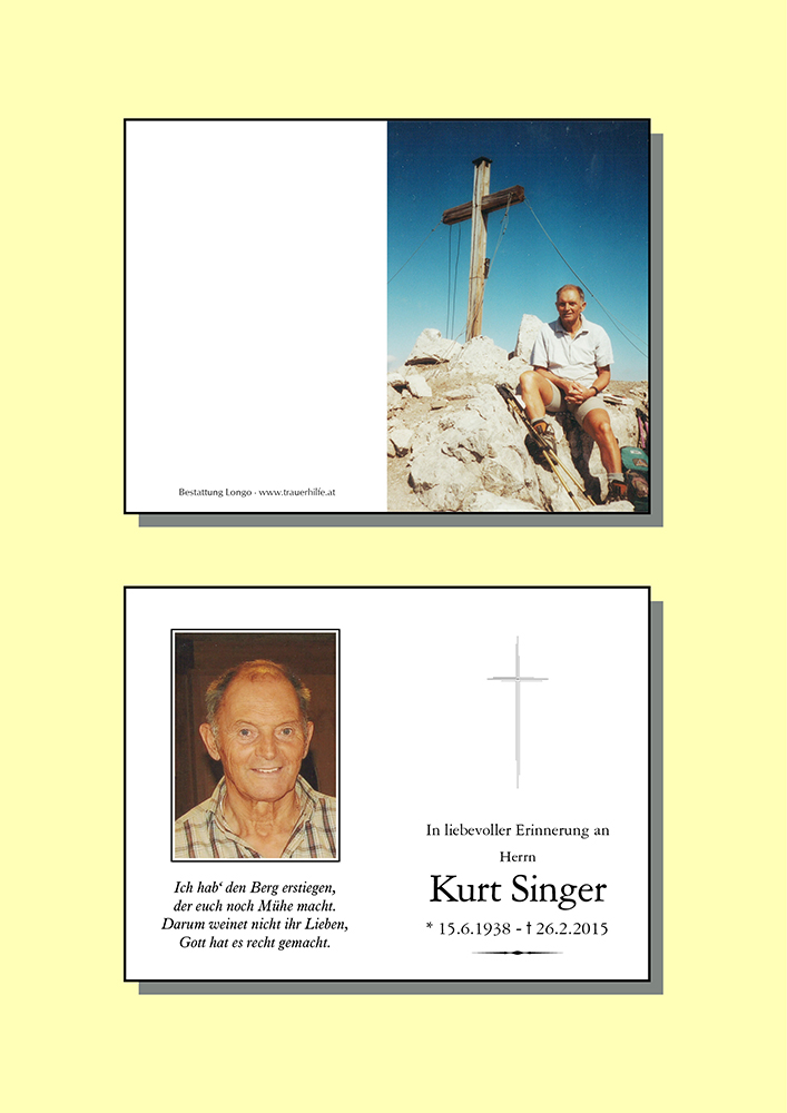 Kurt Singer - Bestattung LONGO
