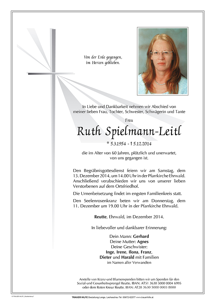 Ruth Spielmann-Leitl - Bestattung LONGO