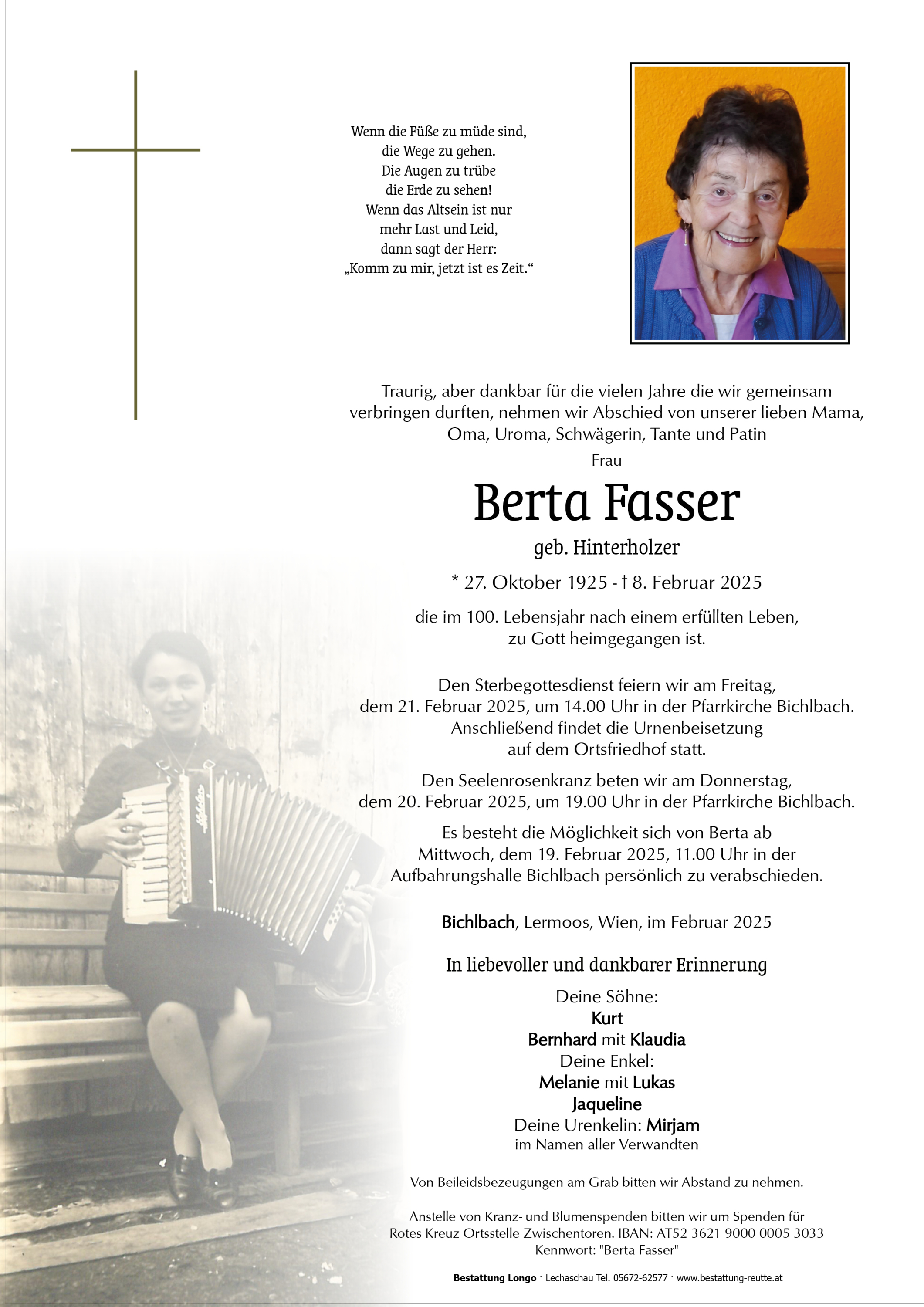 Berta Fasser - Bestattung LONGO