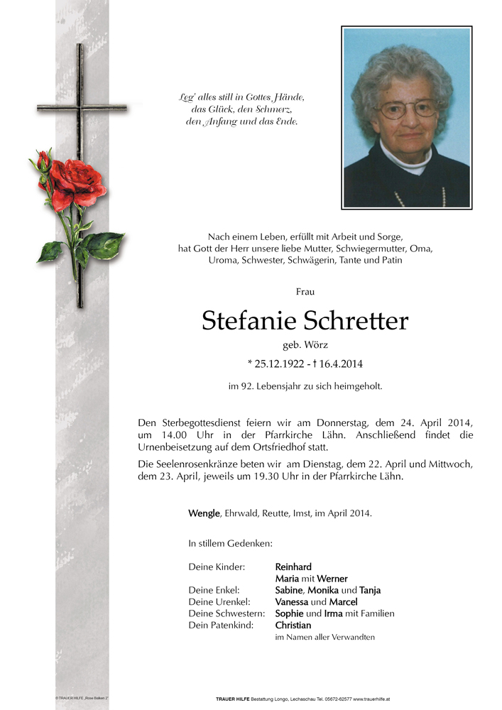 Stefanie Schretter - Bestattung LONGO