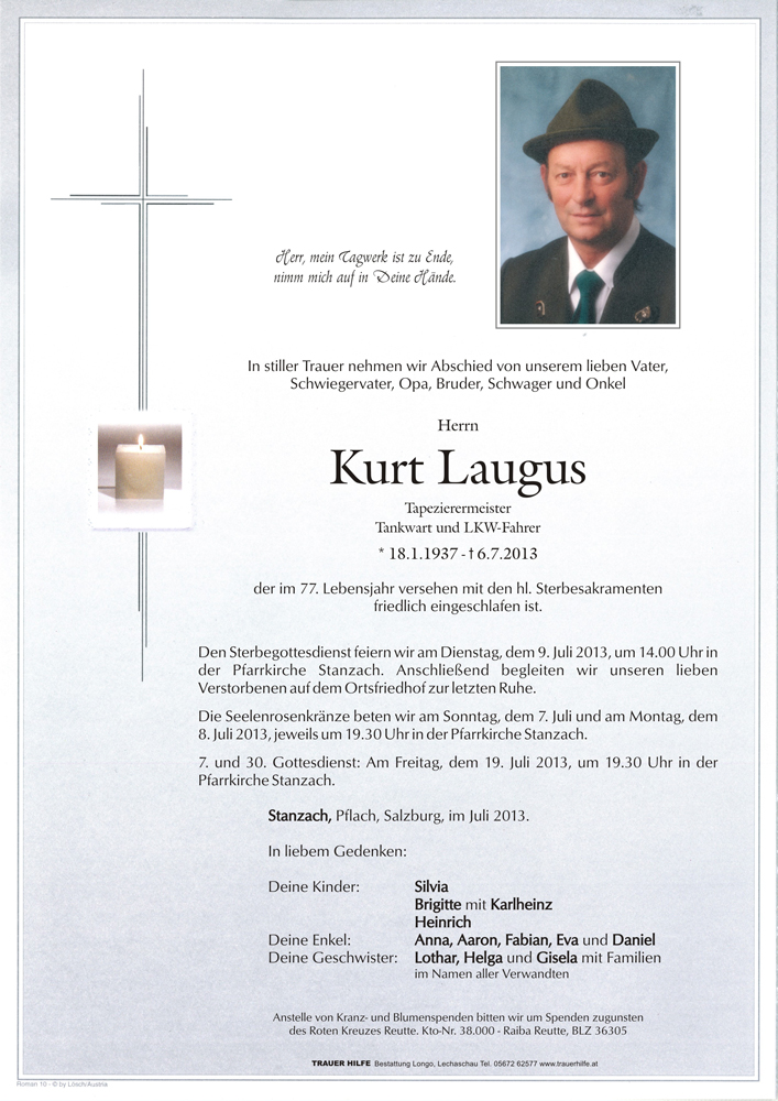 Kurt Laugus - Bestattung LONGO