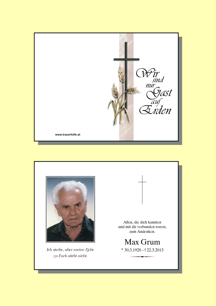 Max Grum - Bestattung LONGO